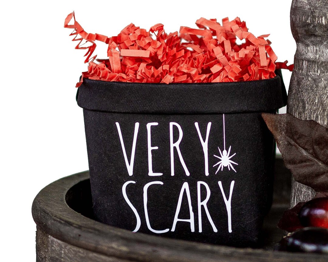 Very Scary Halloween Tiered Tray Decor Happy Pot - Fall Rustic ...