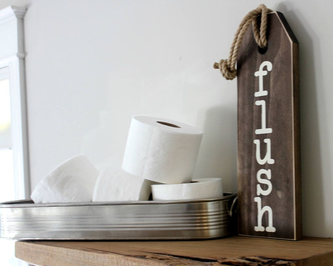 Rustic Bathroom Wall Decor - Flush Floss Wash Soak Relax Sign - Rustic ...