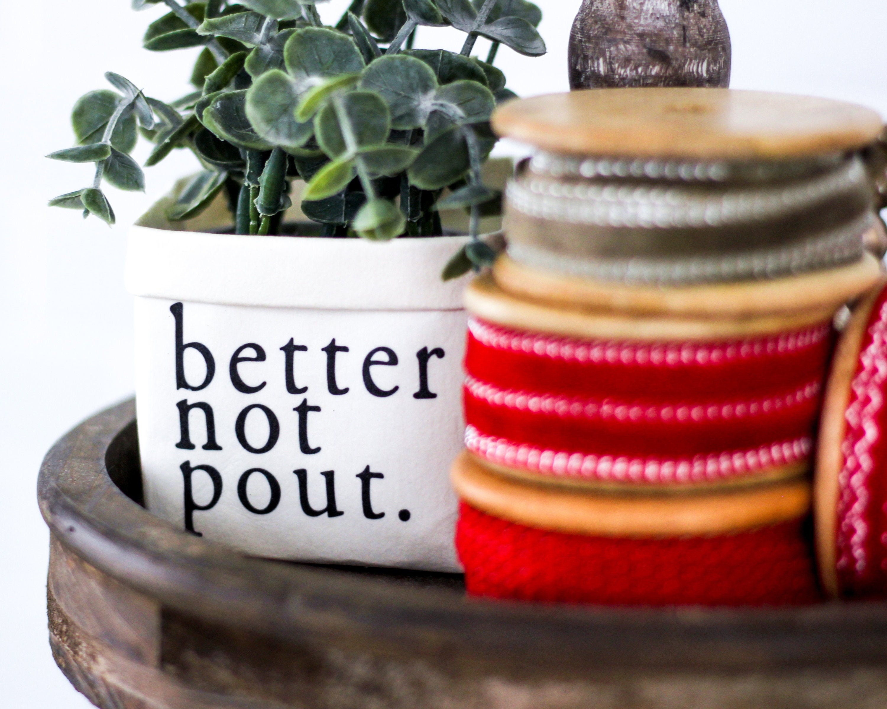 Better Not Pout Washable Paper Bag or Pot Christmas Tiered | Etsy