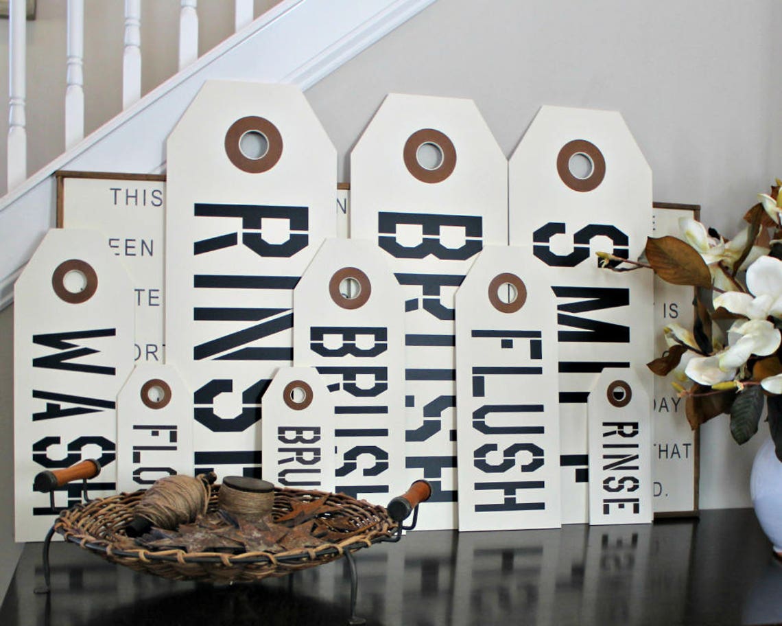 Rustic Farmhouse Bathroom Sign Kids Bathroom Decor Wash | Etsy