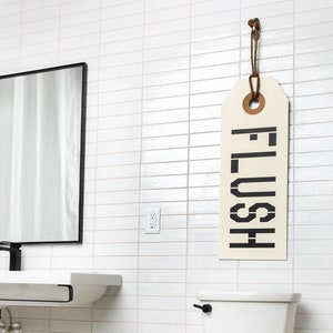 Rustic Bathroom Sign - Flush the Toilet- Bath Wall Art- Kids Bathroom ...