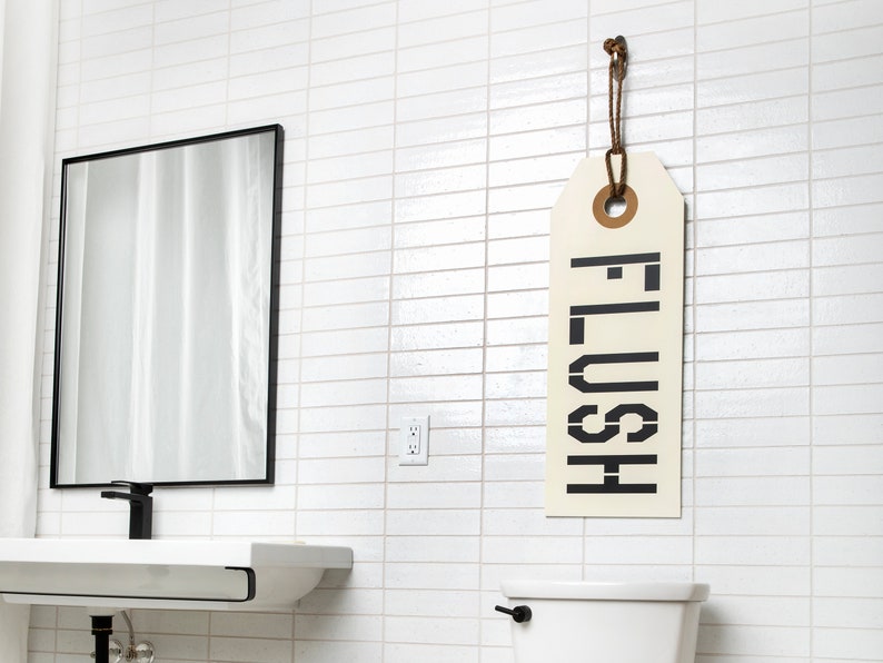 Rustic Bathroom Sign Flush the Toilet Bath Wall Art Kids - Etsy
