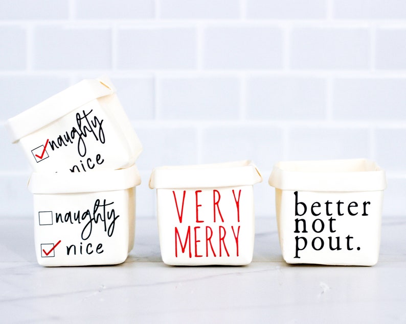 Better Not Pout Washable Paper Bag or Pot Christmas Tiered - Etsy