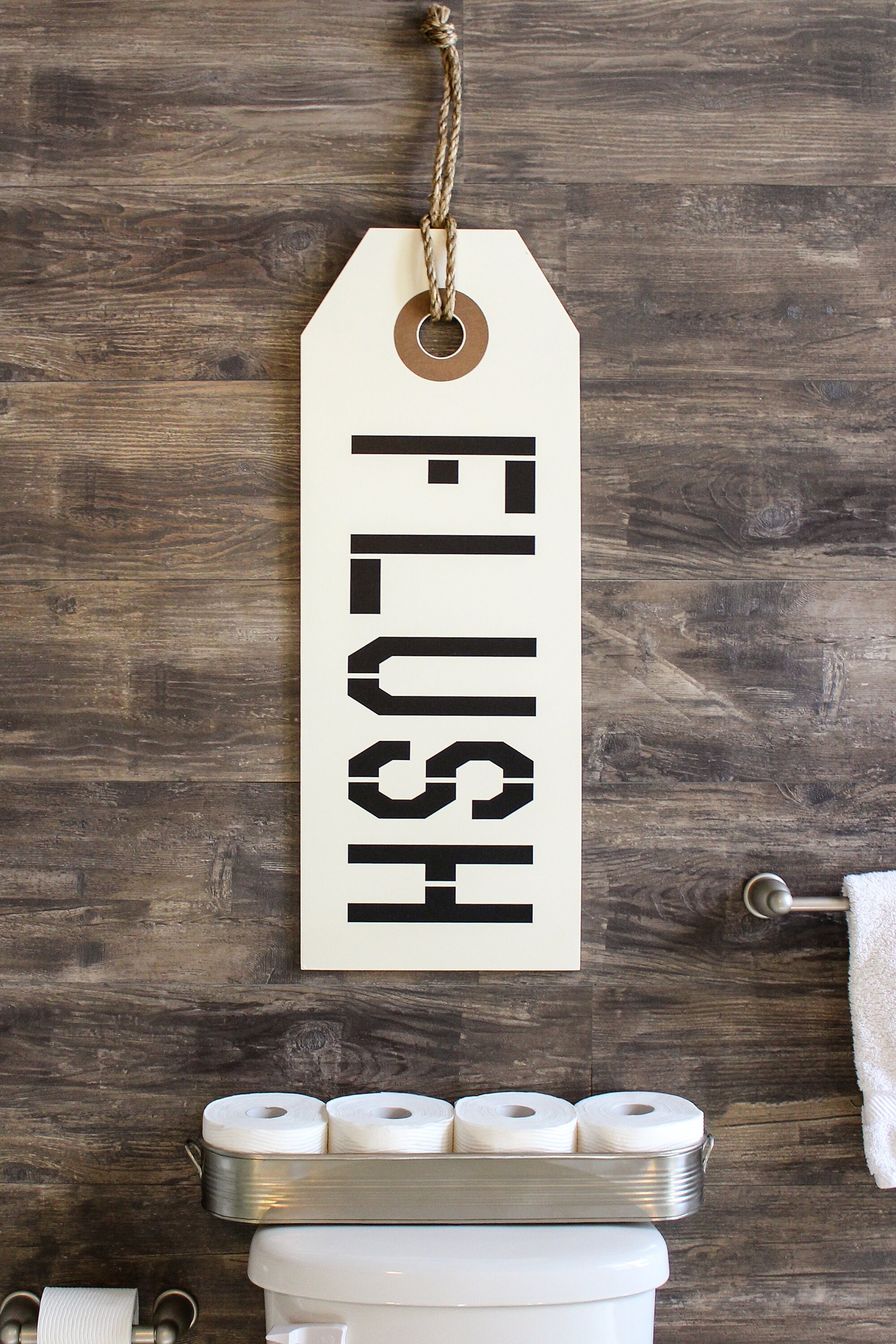 Rustic Bathroom Sign Flush The Toilet Bath Wall Art Kids | Etsy