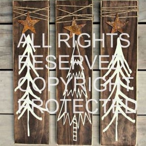 Rustic Christmas Tree Signs Rustic Christmas Decor | Etsy