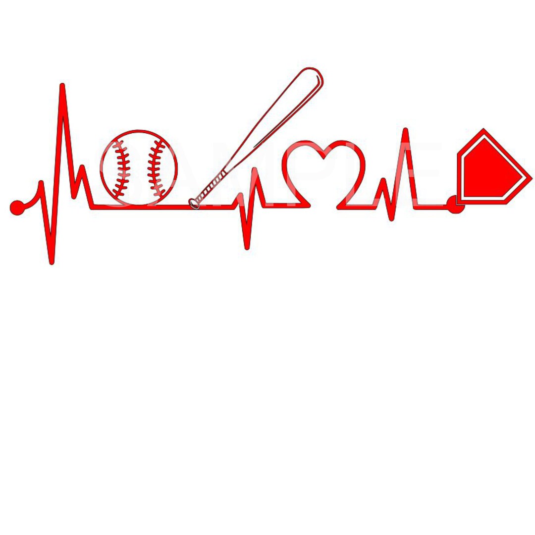 Baseball Heartbeat SVG - Etsy