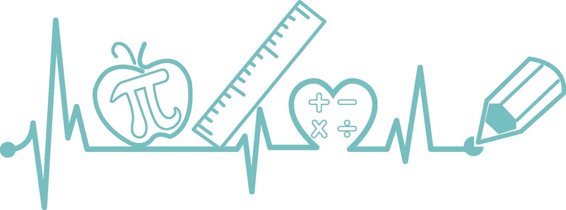 Math Teacher Heartbeat SVG - Etsy Canada