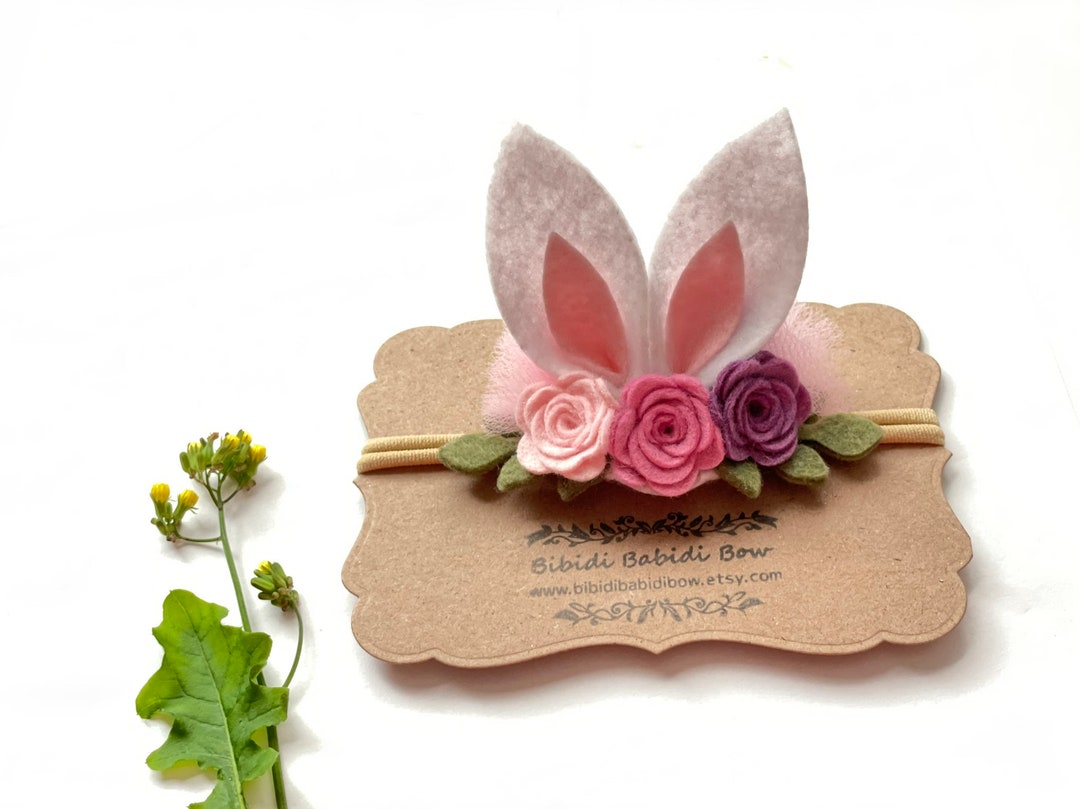 Easter Bunny Ear Headband: Floral Hair Clip, Baby Headpiece - Etsy