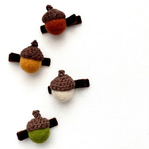 Acorn- Mini Acorn Headband- Needle Felting-wool Felt- Autumn Bow- Baby ...