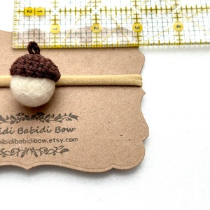 Acorn- Mini Acorn Headband- Needle Felting-wool Felt- Autumn Bow- Baby ...