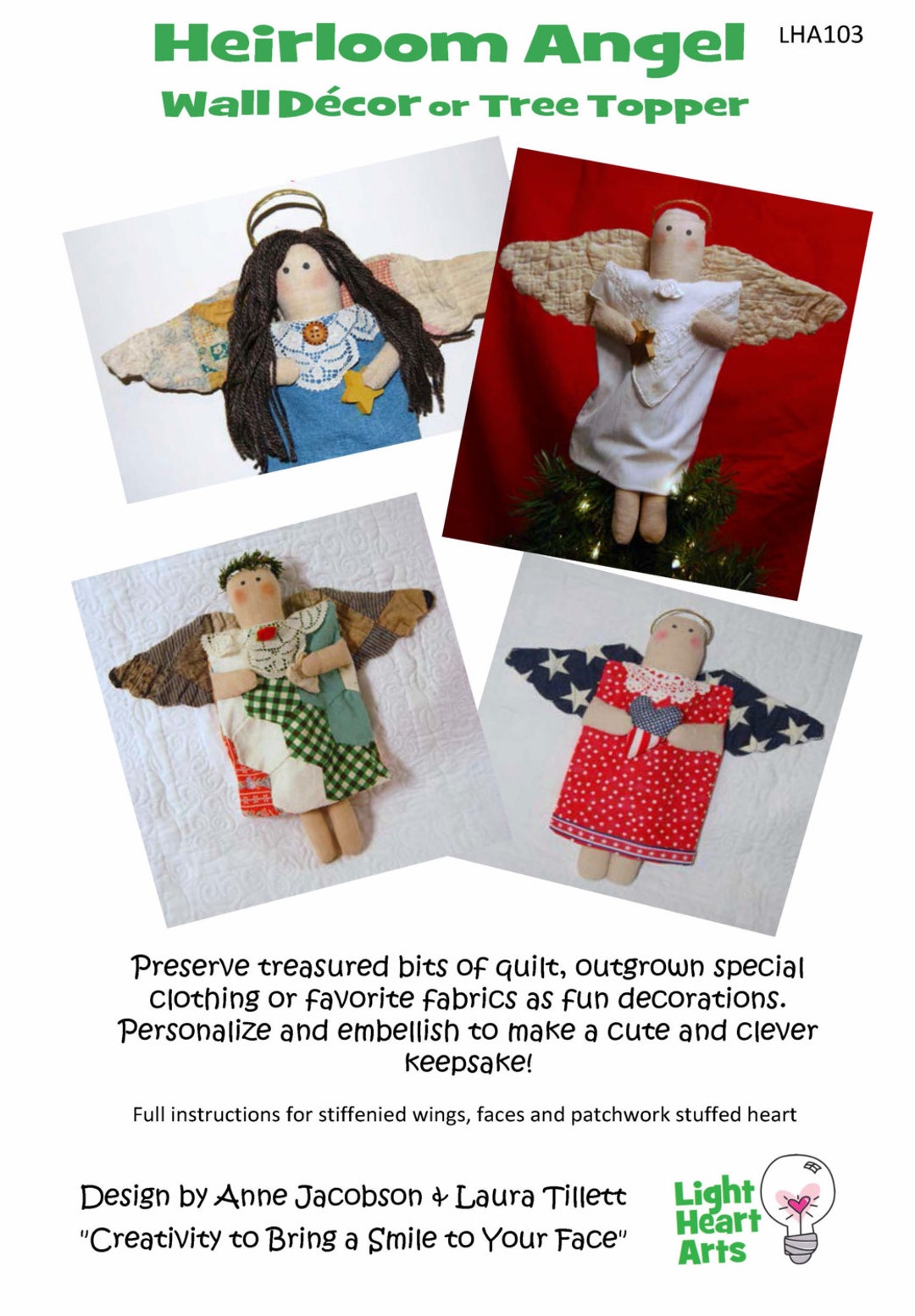 Sewing Pattern for Heirloom Angel Wall Decoration or Tree Topper ...