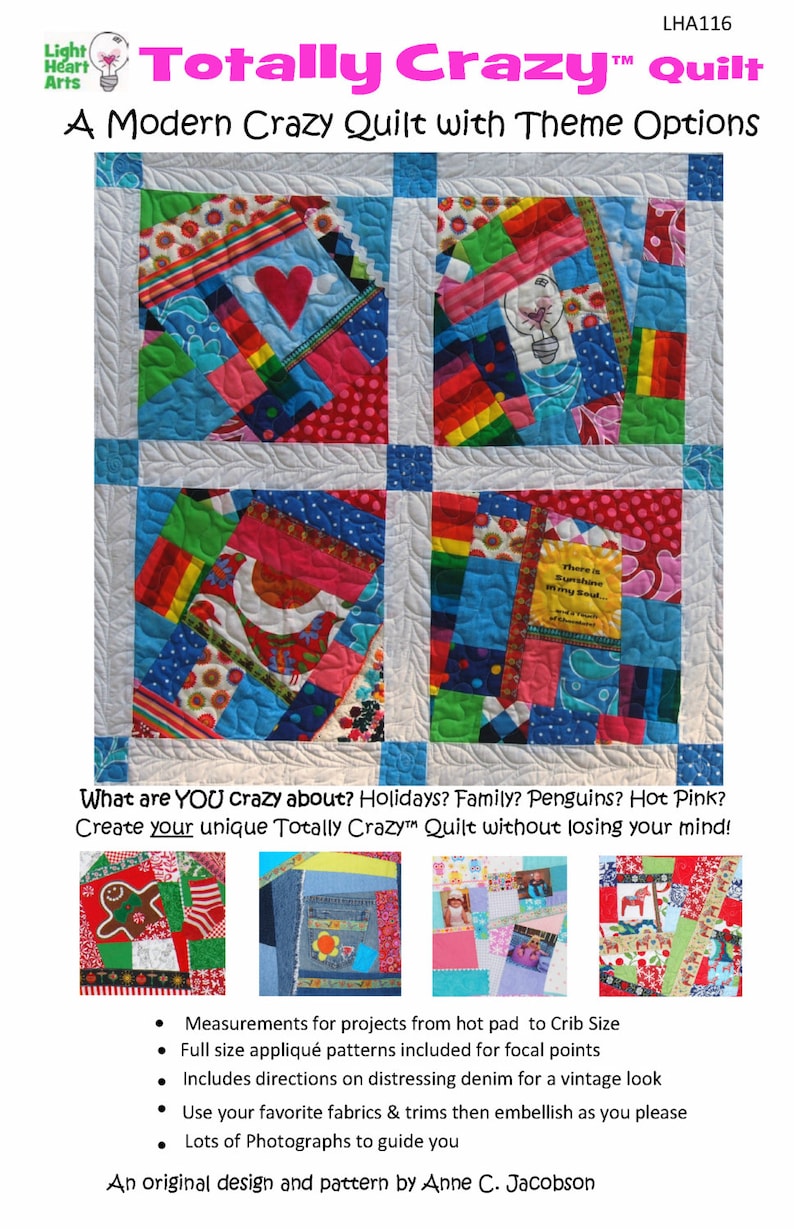 Crazy Quilt Instructions totally Crazy Quilt downloadable - Etsy