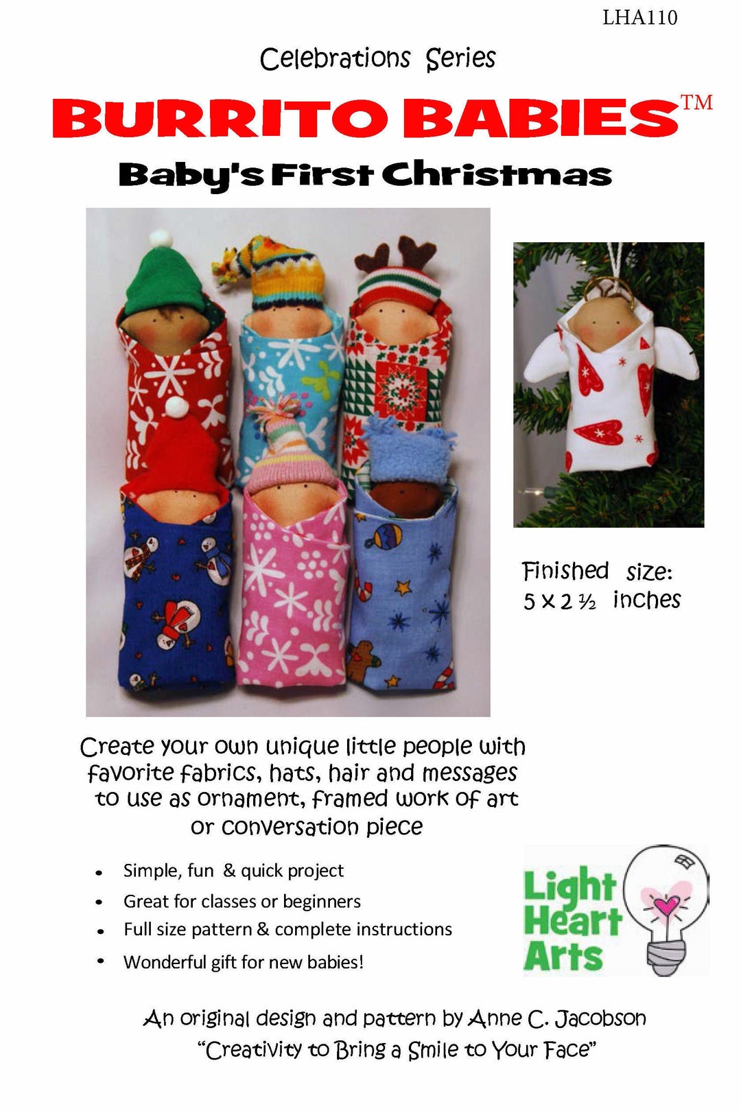 Sewing Pattern for Burrito Babies - Baby's First Christmas Pattern ...