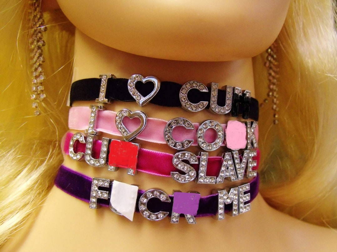ANY Words Any Size Personalized Choker Black Velvet Collar Pink Purple ...