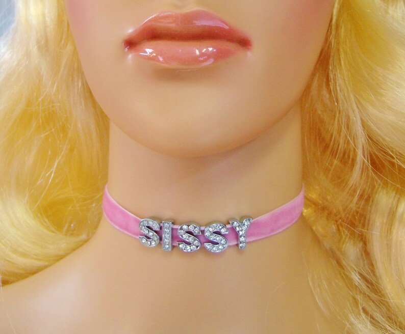 Any Words Any Size Personalized Choker Pink Velvet Black Etsy