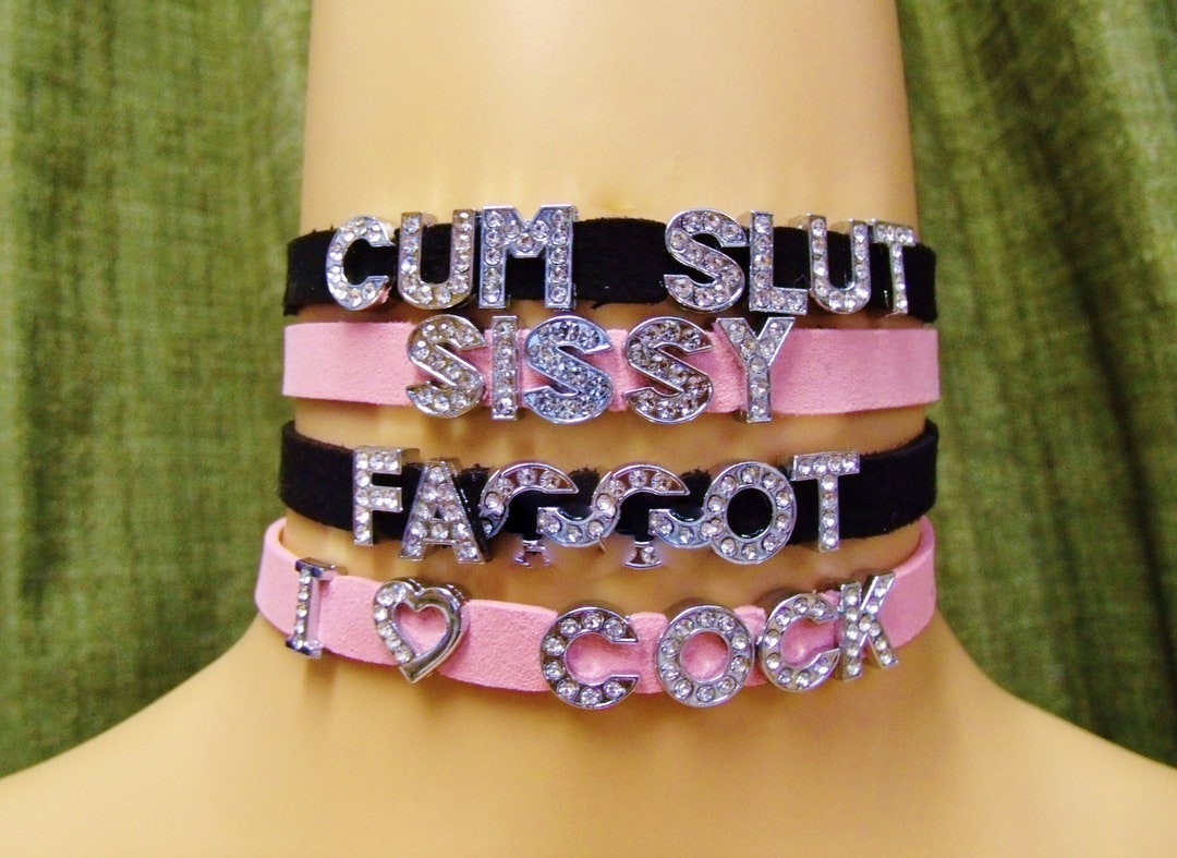 ANY Words Leather Faux Any Size Personalized Choker Pink Black - Etsy