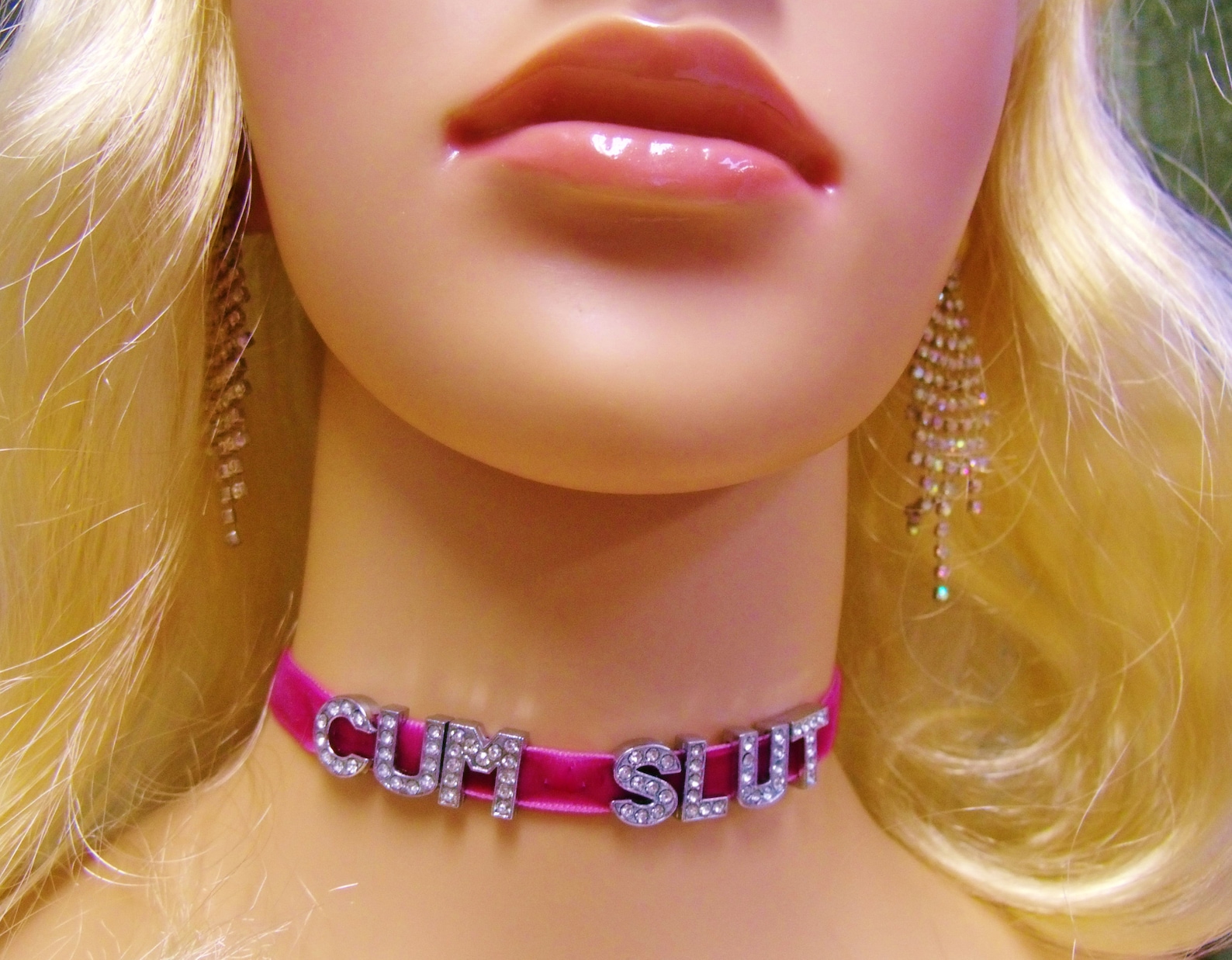 Any Words Personalized Choker Pink Velvet Cum Slut Sissy Ddlg Etsy