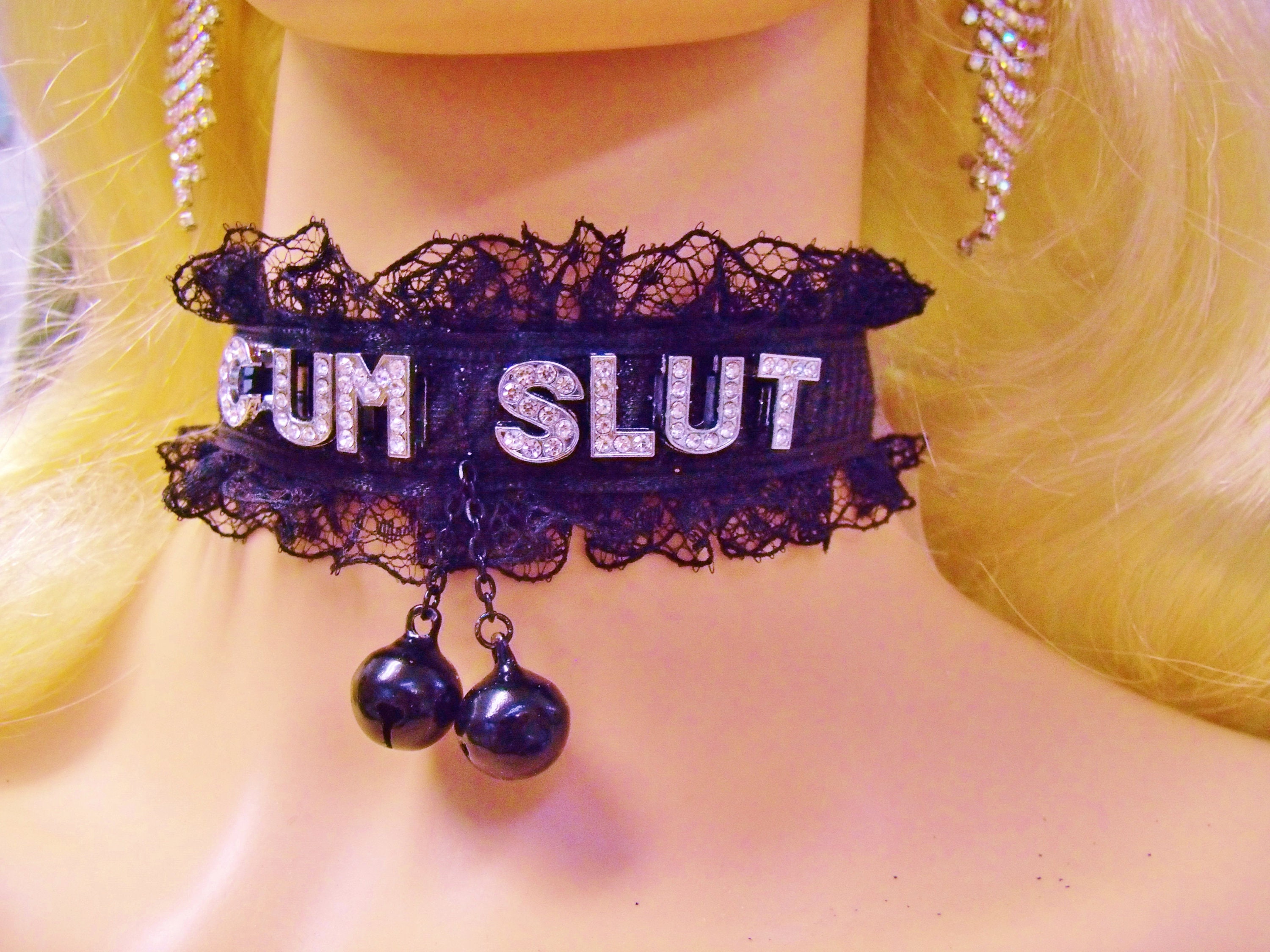 Any Words Any Size Glitter Personalized Choker Black Lace Etsy Uk
