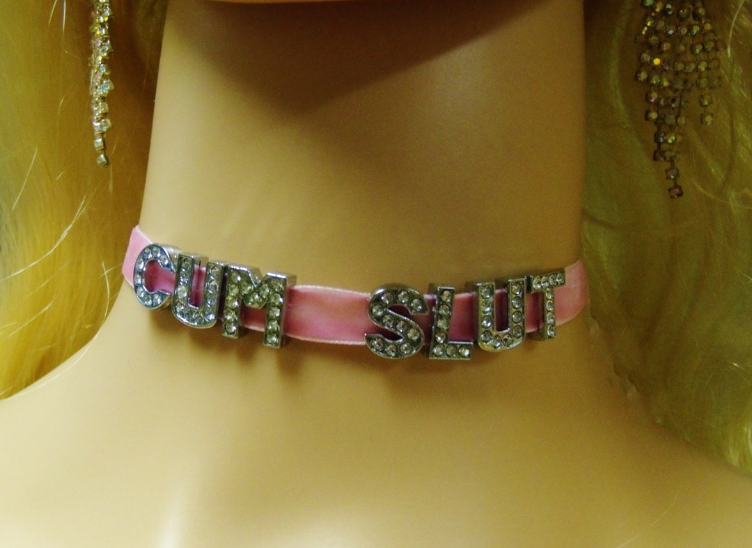 Any Size ANY Words Personalized Velvet Choker Pink Purple Black Collar ...