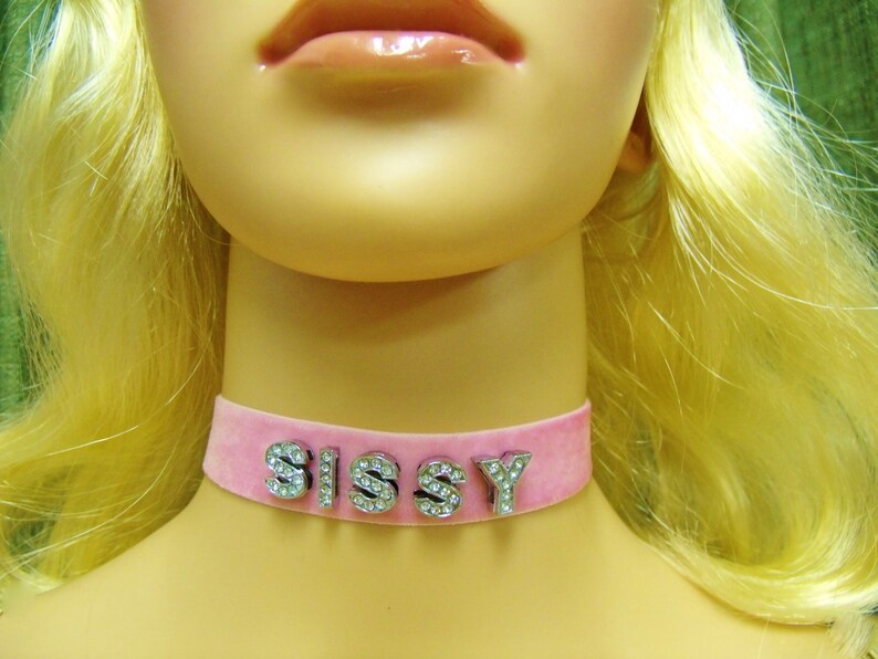 Any Words Personalized Choker Pink Velvet Sissy Bdsm Ddlg Etsy