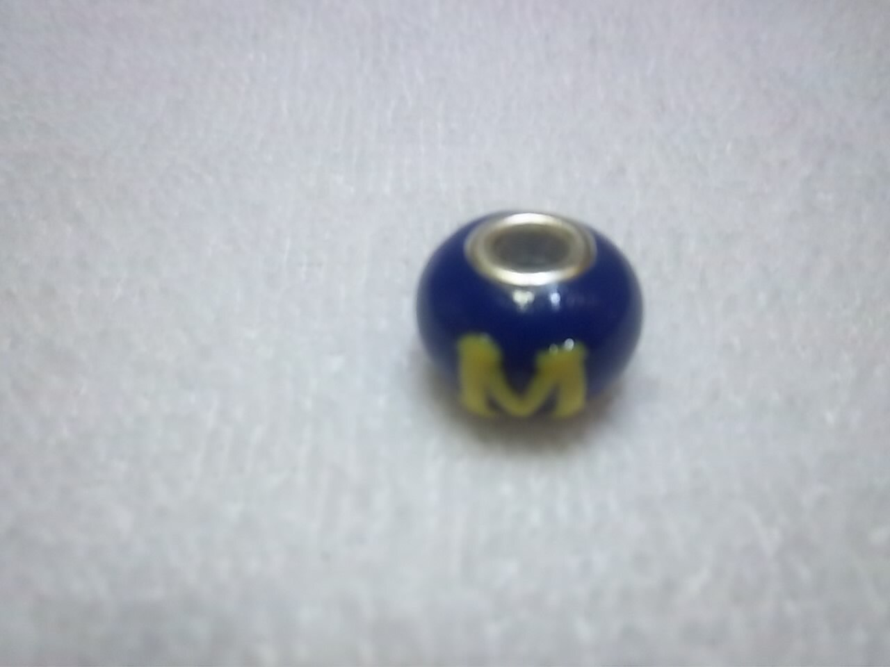 University of Michigan Euro Bead Made From Blue and Gold Polymer Clay ...