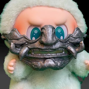 Custom Oni Mask for Labubu – Fanged, Hand-painted Samurai USA Based for ...