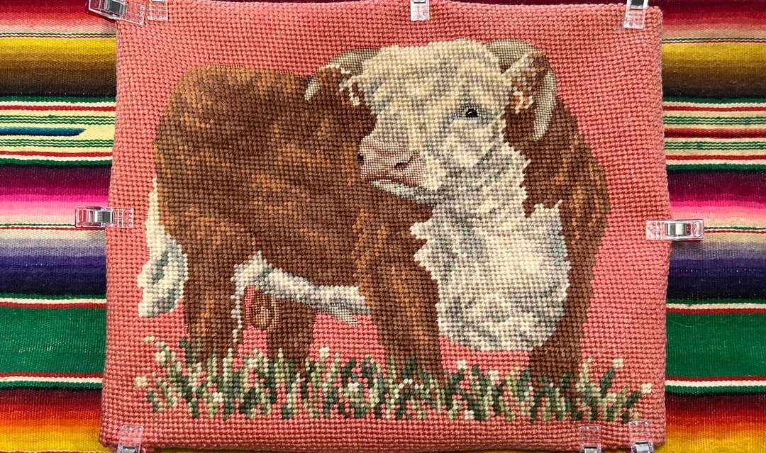 Made to Order Vintage Needlepoint Bull Purse - Etsy