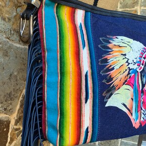 Vintage Native American Indian Chief Vintage Serape Fringe Purse - Etsy