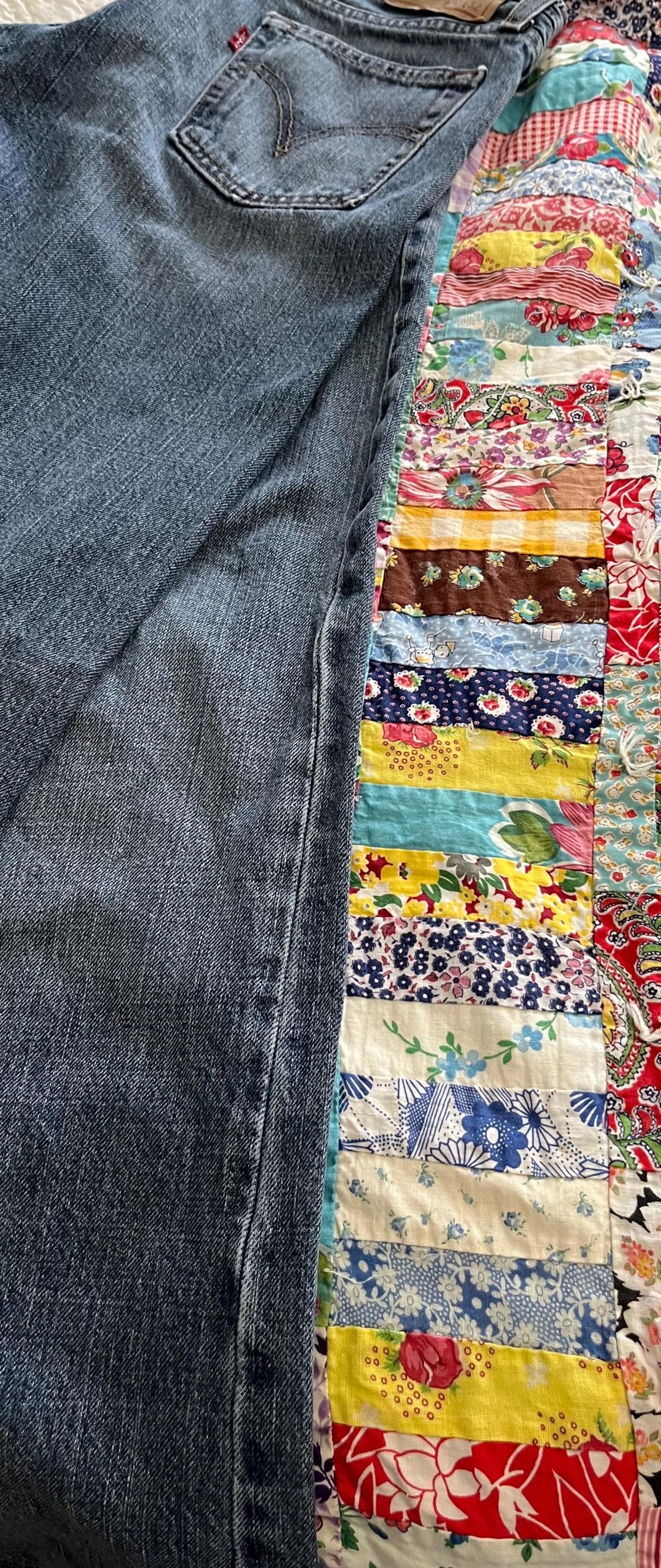 Made to Order Jeans With Quilt Insert Panels on Sides - Etsy