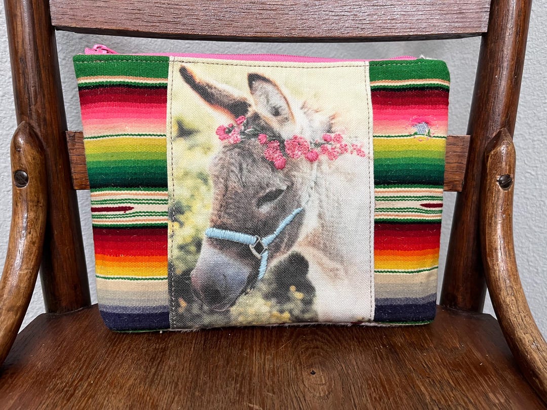 Vintage Serape Donkey Acid Wash Cowhide Clutch - Etsy