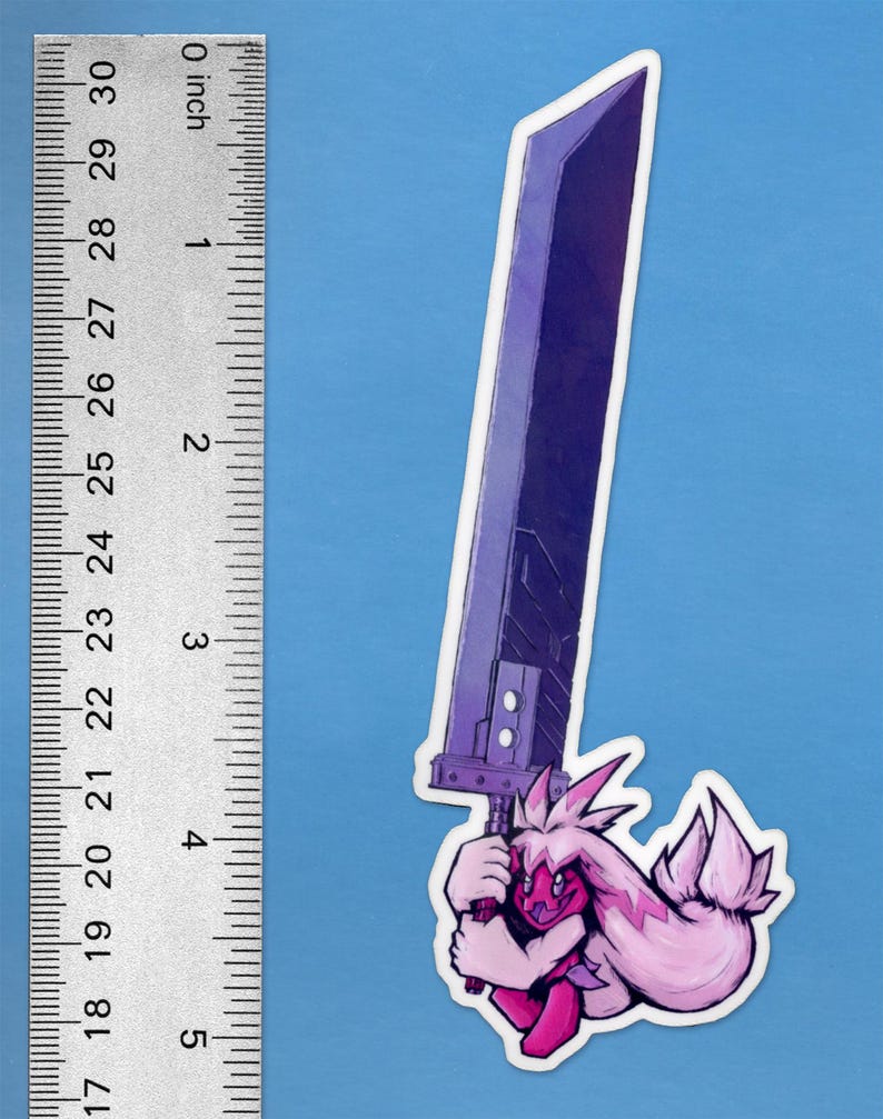 Pokemon Tinkaton Buster Sword Sticker | Vinyl Sticker | Holographic or ...