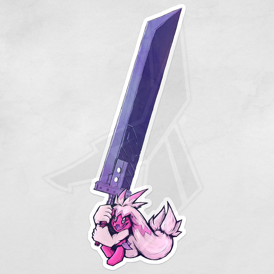 Pokemon Tinkaton Buster Sword Sticker | Vinyl Sticker | Holographic or ...