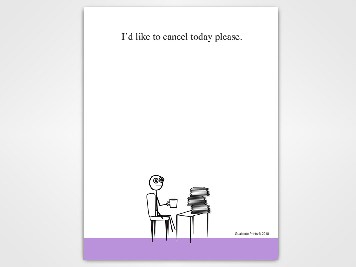 I'd Like to Cancel Today Please Funny Notepad Gag Gift - Etsy