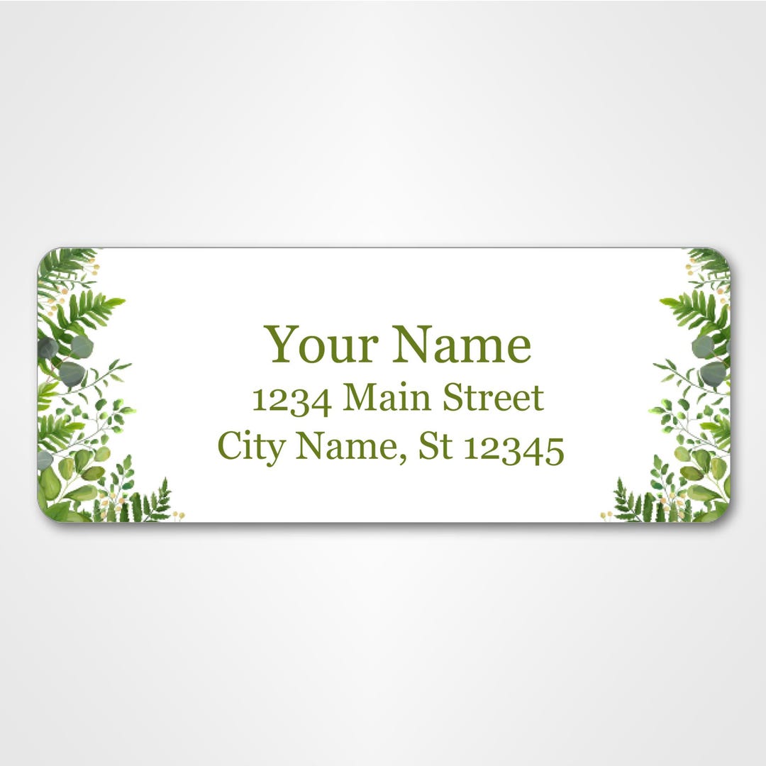 Greenery Return Address Labels: 120 Personalized Stickers - Etsy