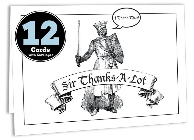 Sir Lancelot Thank You Cards: Medieval Knight Stationery (12 Count) - Etsy