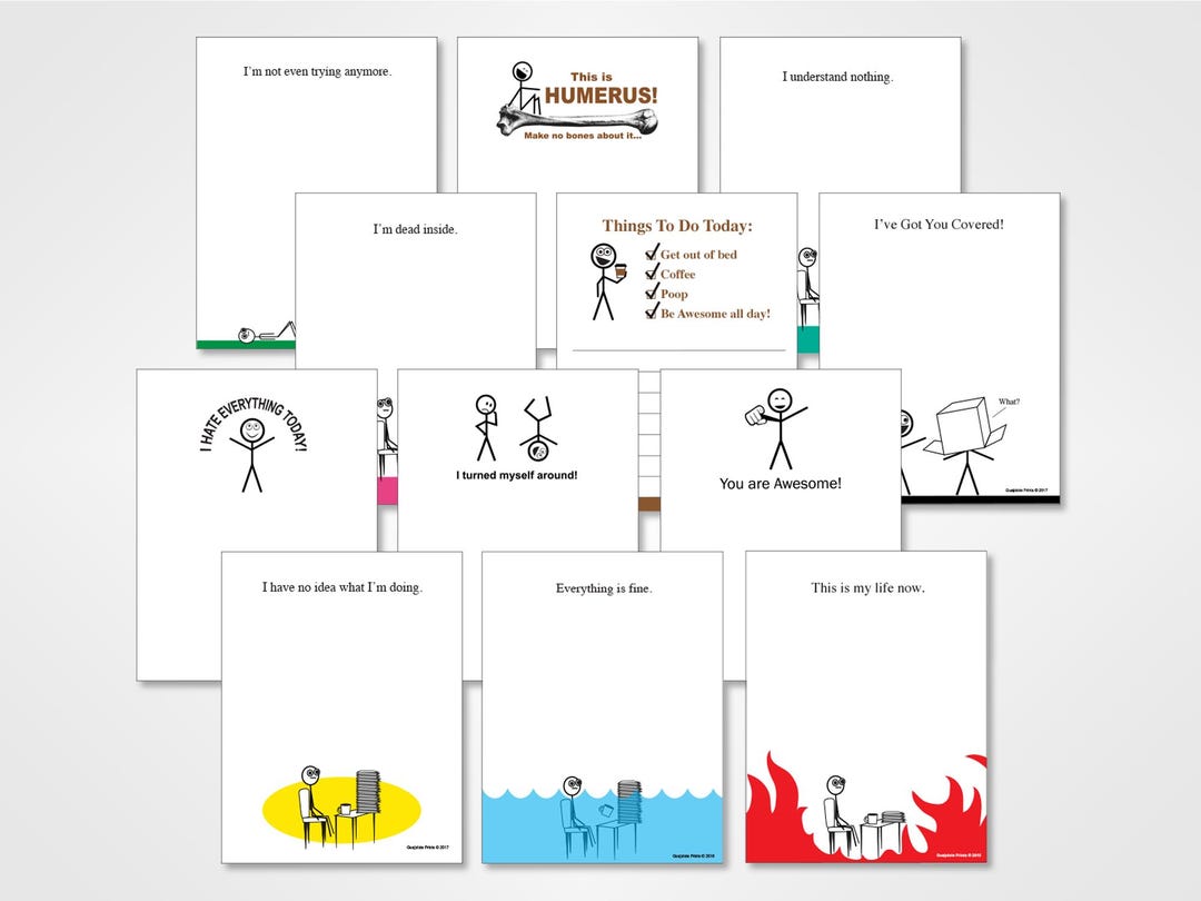 Funny Coworker Notepad Set: Sarcastic Office Memo Pads - 12 Pack - Etsy