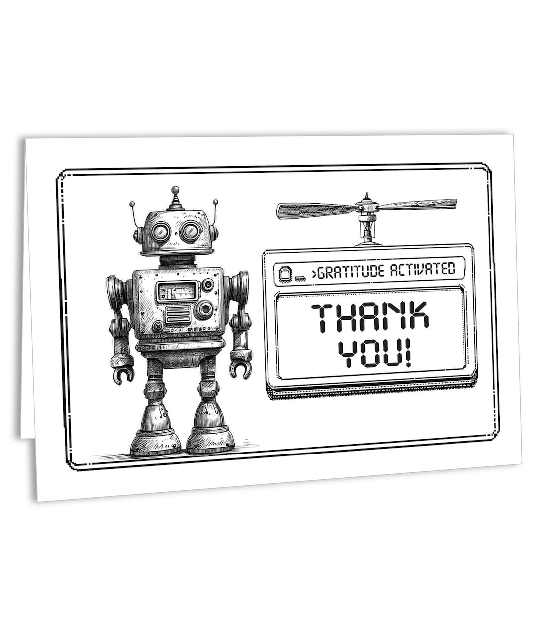 Funny Retro Robot Thank You Cards With Envelopes (12-pack) - Etsy
