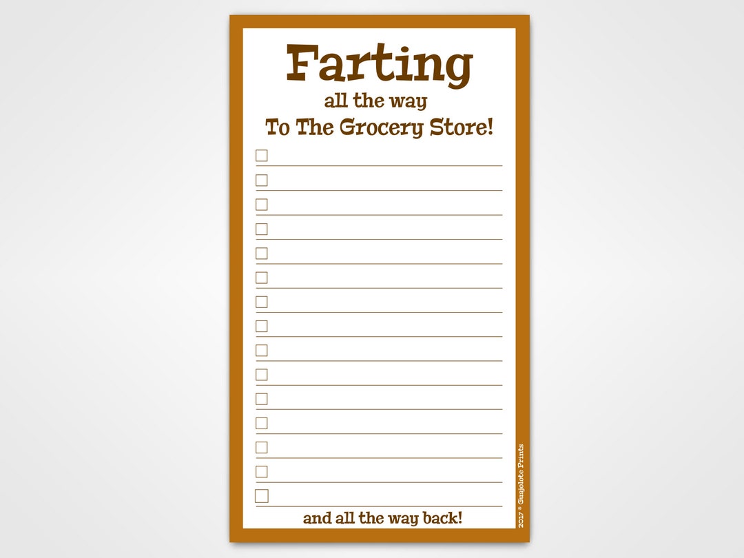 Funny Magnetic Grocery List Farting All the Way to the Grocery Store ...