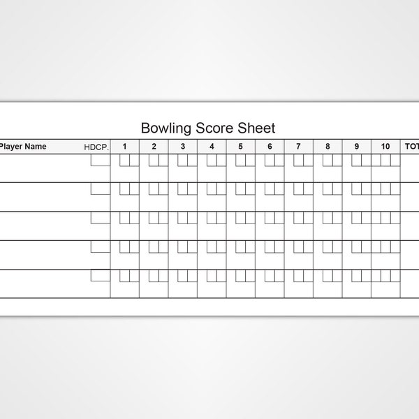 Bowling Score Sheet - Etsy