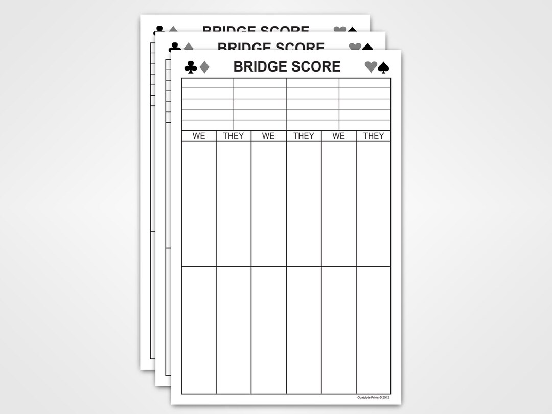 Large Bridge Score Pads (3-pack) by Guajolote Prints - Etsy