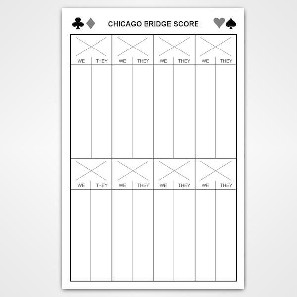 Bridge Tally Cards - Etsy