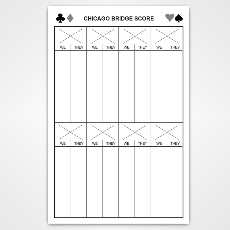 Bridge Tally Cards - Etsy