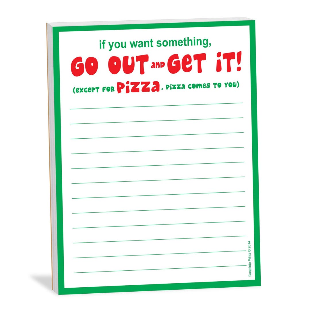 Motivational Pizza Notepad - Funny New Home Gift - Etsy