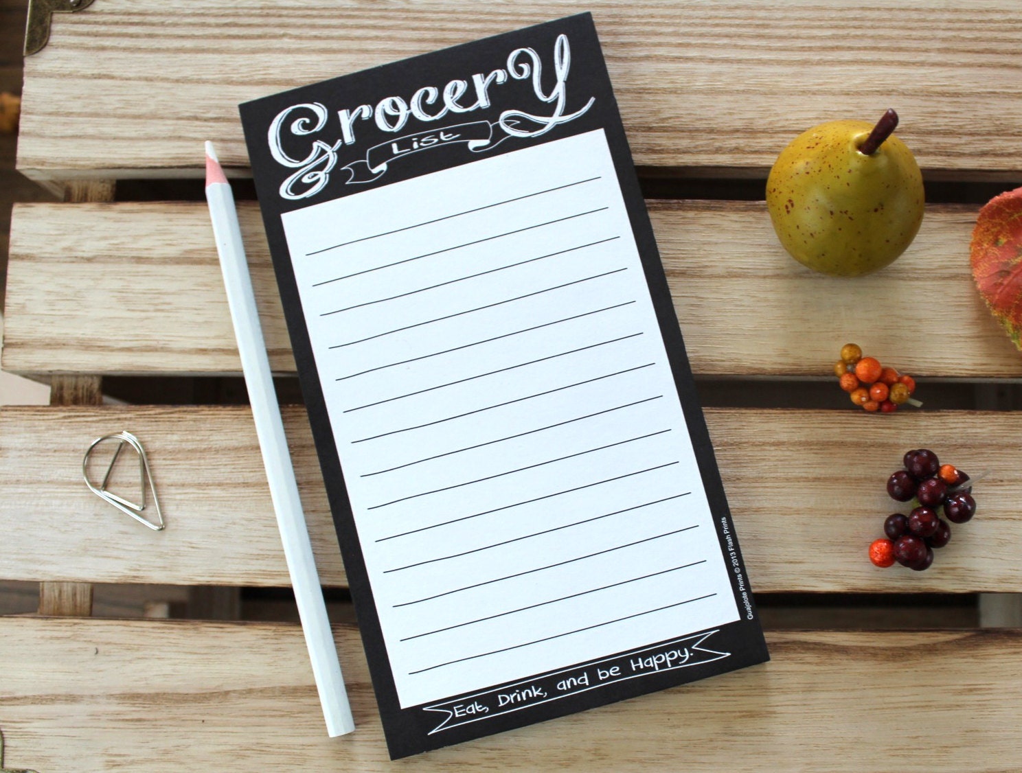 Magnetic Grocery List Chalkboard Style Design | Etsy