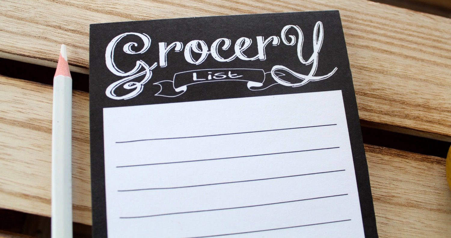 Magnetic Grocery List Chalkboard Style Design | Etsy