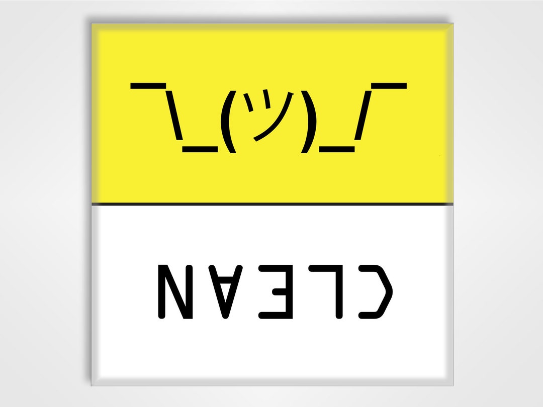 Clean Dirty Dishwasher Magnet Sign - Funny ASCII Shrug Meme Yellow - Etsy