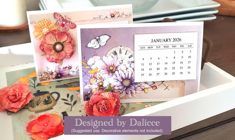 2026 Mini Craft Calendars: Scrapbooking Tear-offs (12-pack) - Etsy
