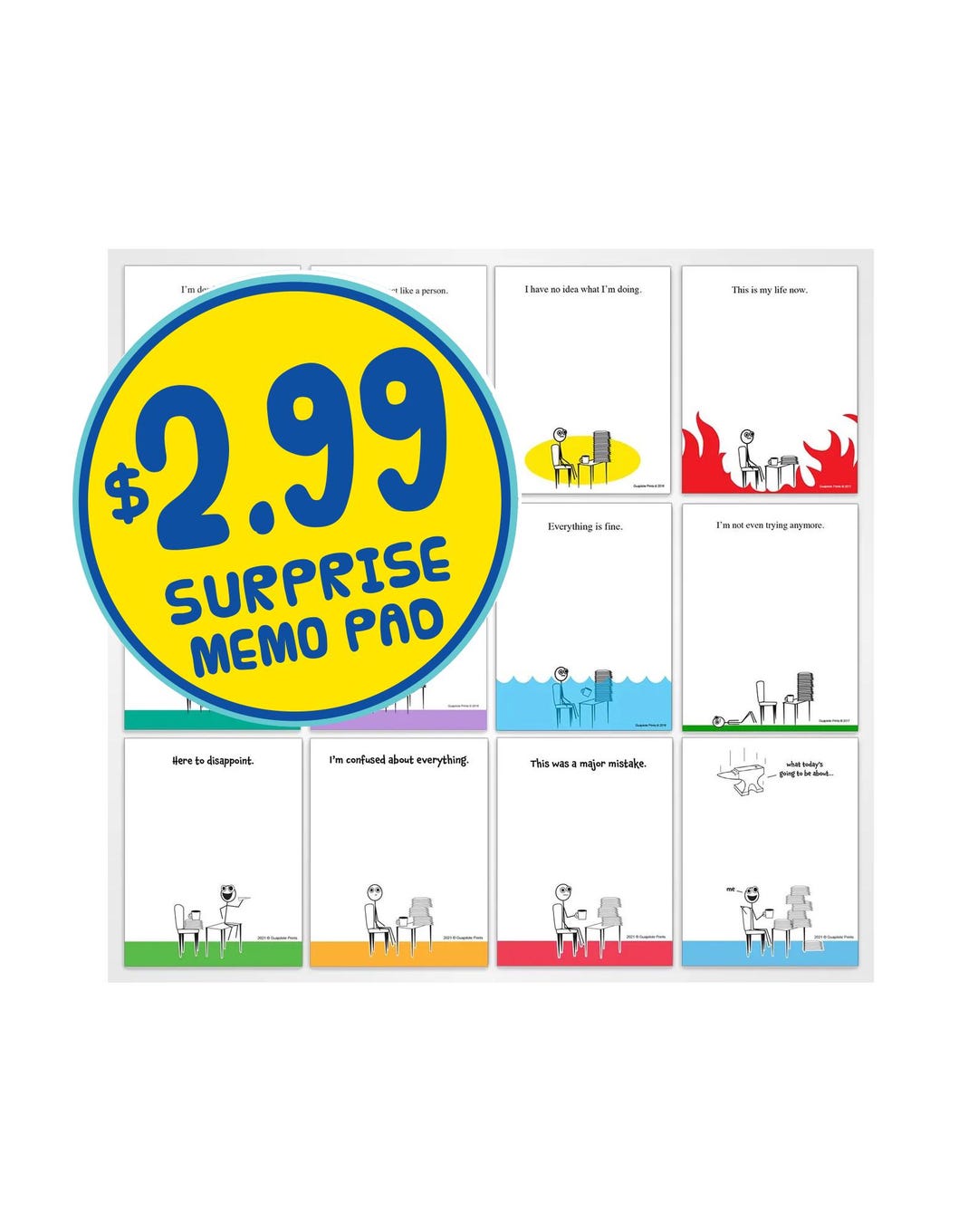 Funny Office Notepads: Mystery Sarcastic Coworker Gift (surprise Pack ...