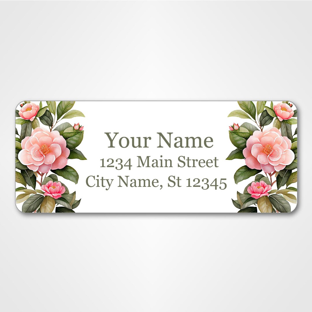 Buy Camellia Flower Personalized Return Address Labels: 120 Custom ...