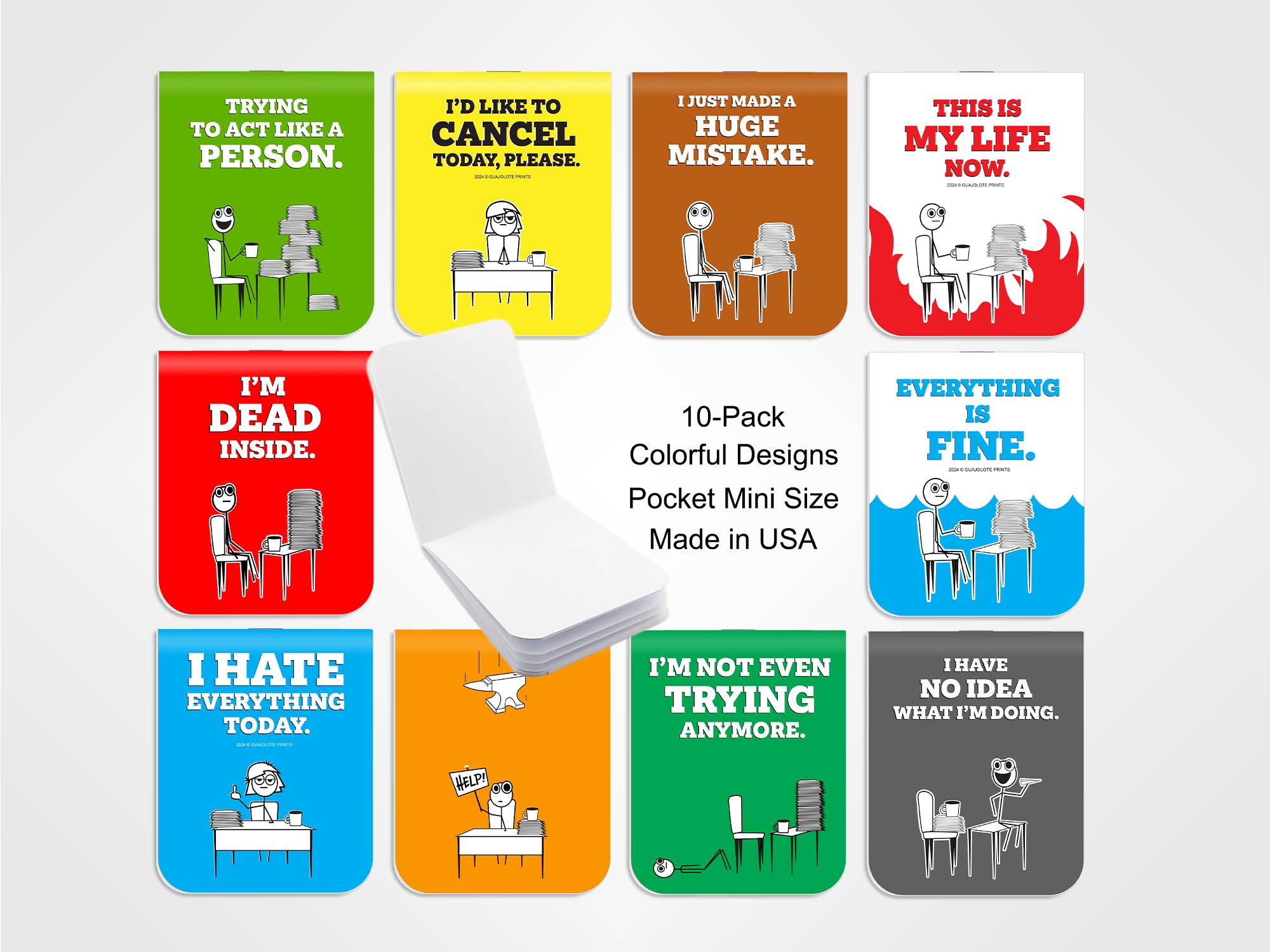 Funny Office Notepads - Sarcastic Memo Pads - 10 Pack - Etsy